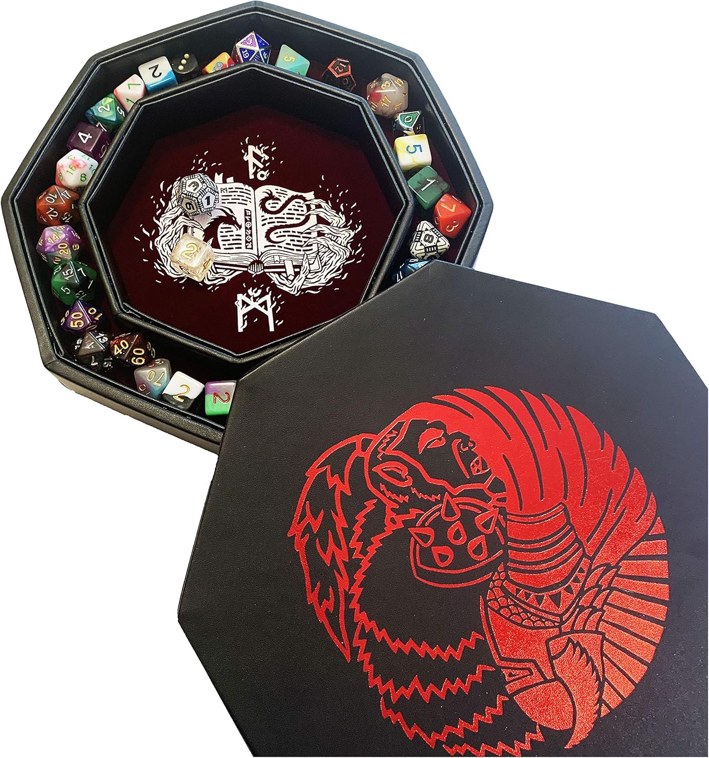 Fantasydice Purple Orc Paladin Yin And Yang – Dice Tray – 20CM Octagon ...