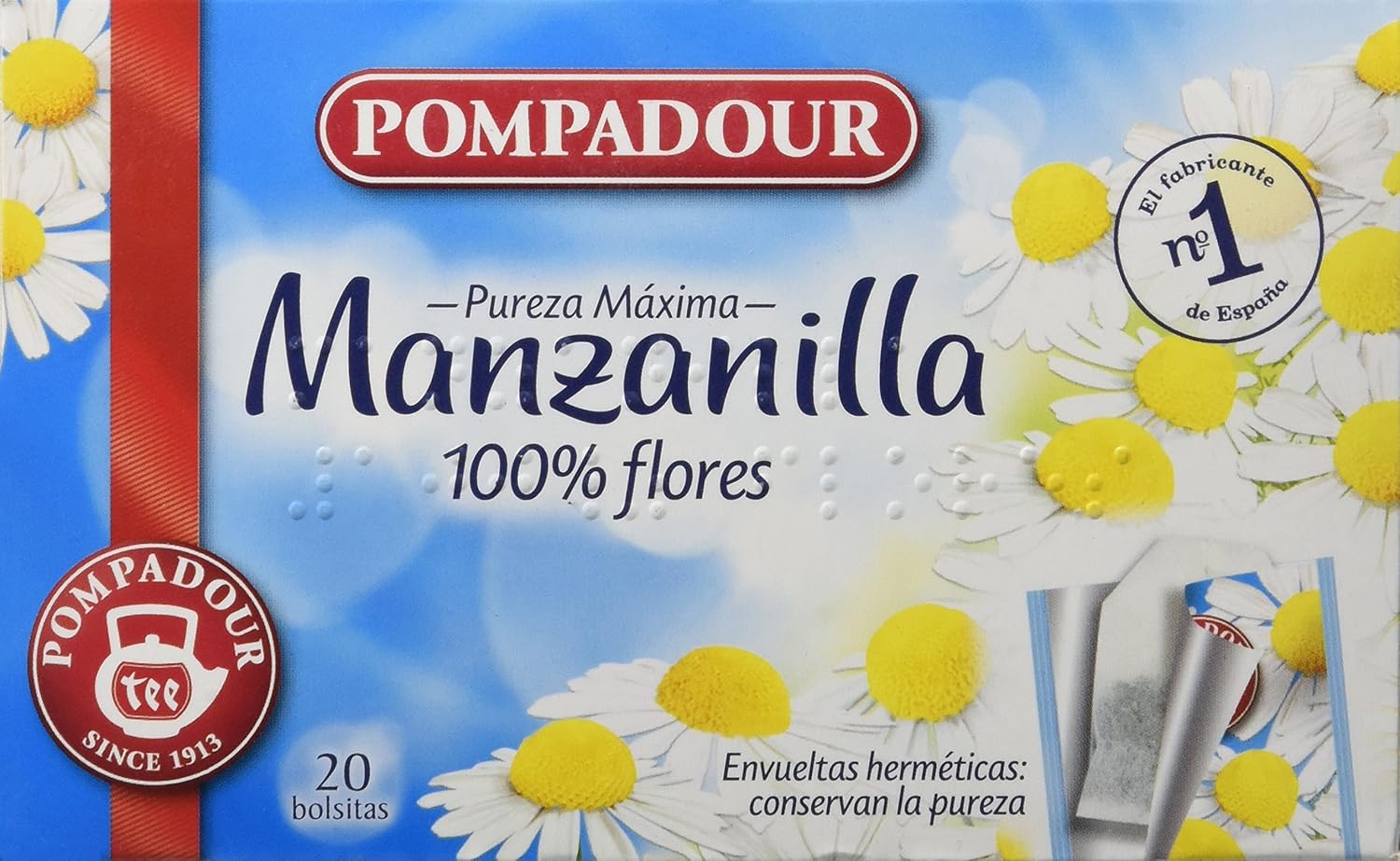 Pompadour Té Infusion Manzanilla - 20 bolsitas - [Pack de 5]: Amazon.es ...