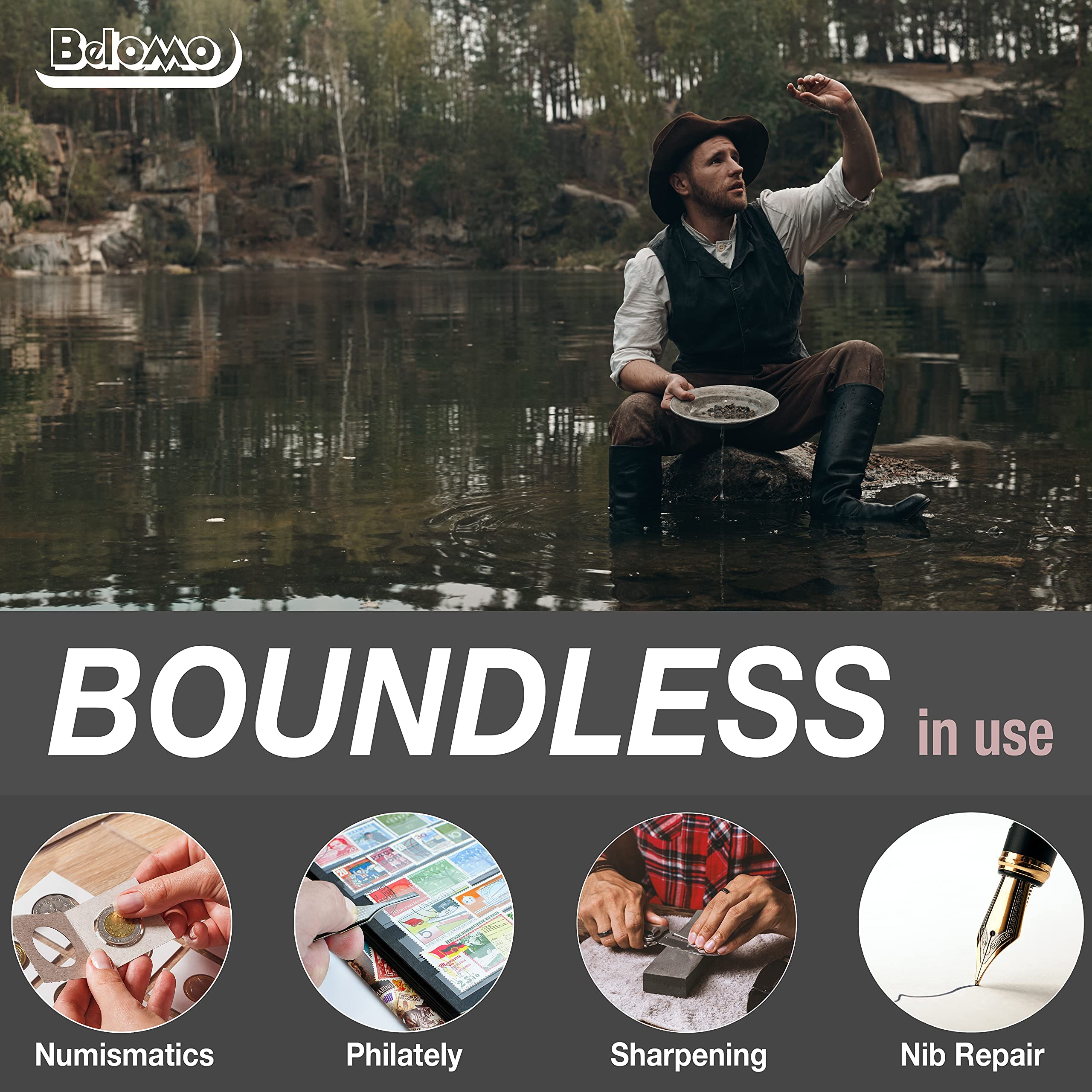 BelOMO Jewelers Loupe 10x Triplet Magnifier With LEATHER CASE. 21mm ...