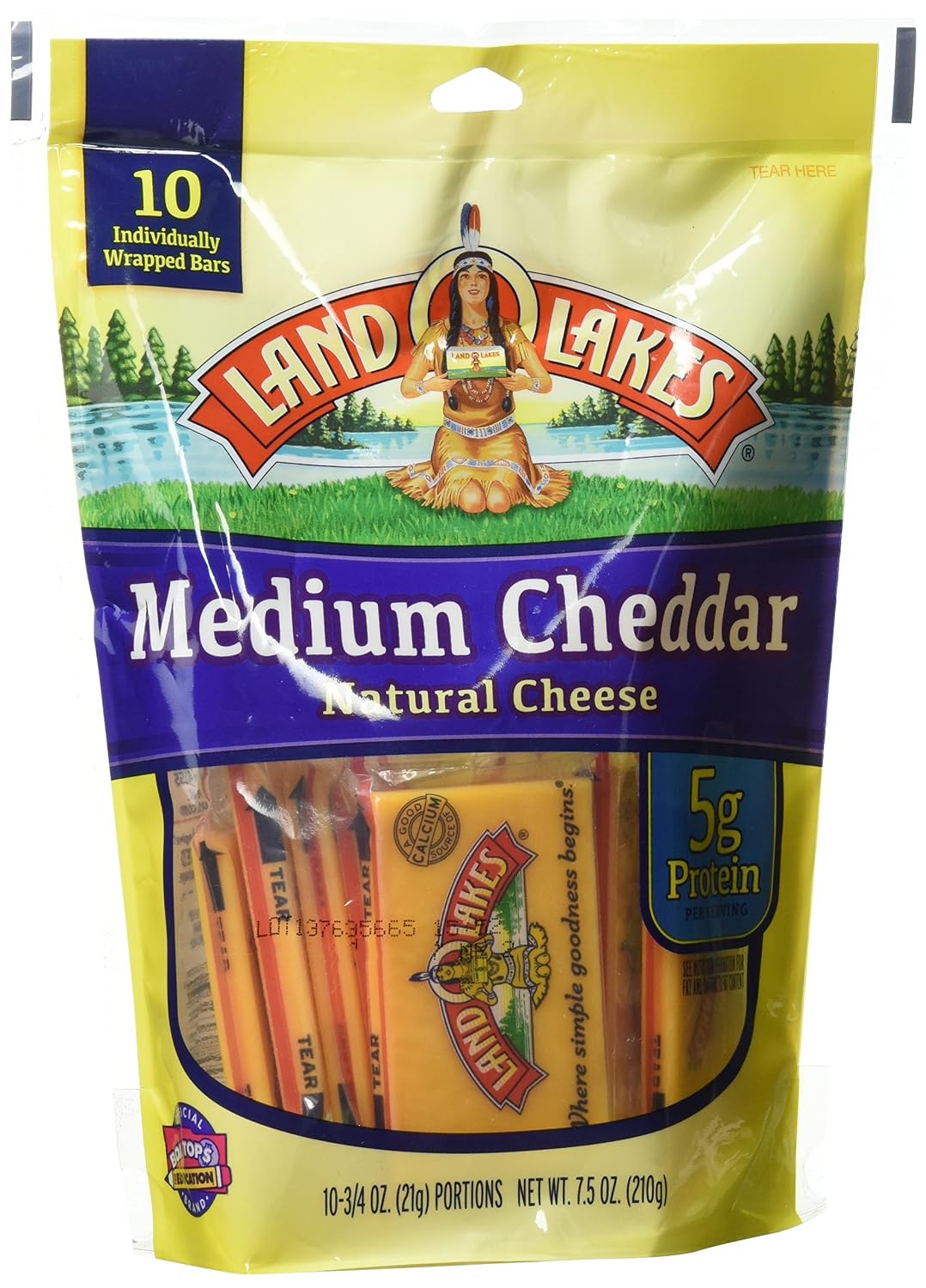 Land O' Lakes, Medium Cheddar Snack N Cheese, 0.75 oz, 10 Count: Amazon ...