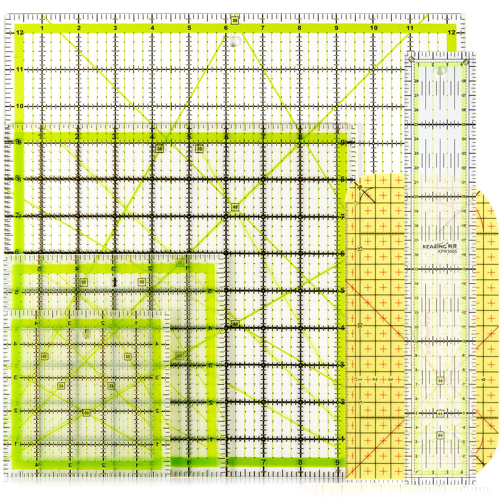 Mua Frienda 6 Pcs Acrylic Square Quilting Rulers (12.5/9.5/6/ 4.5 ...