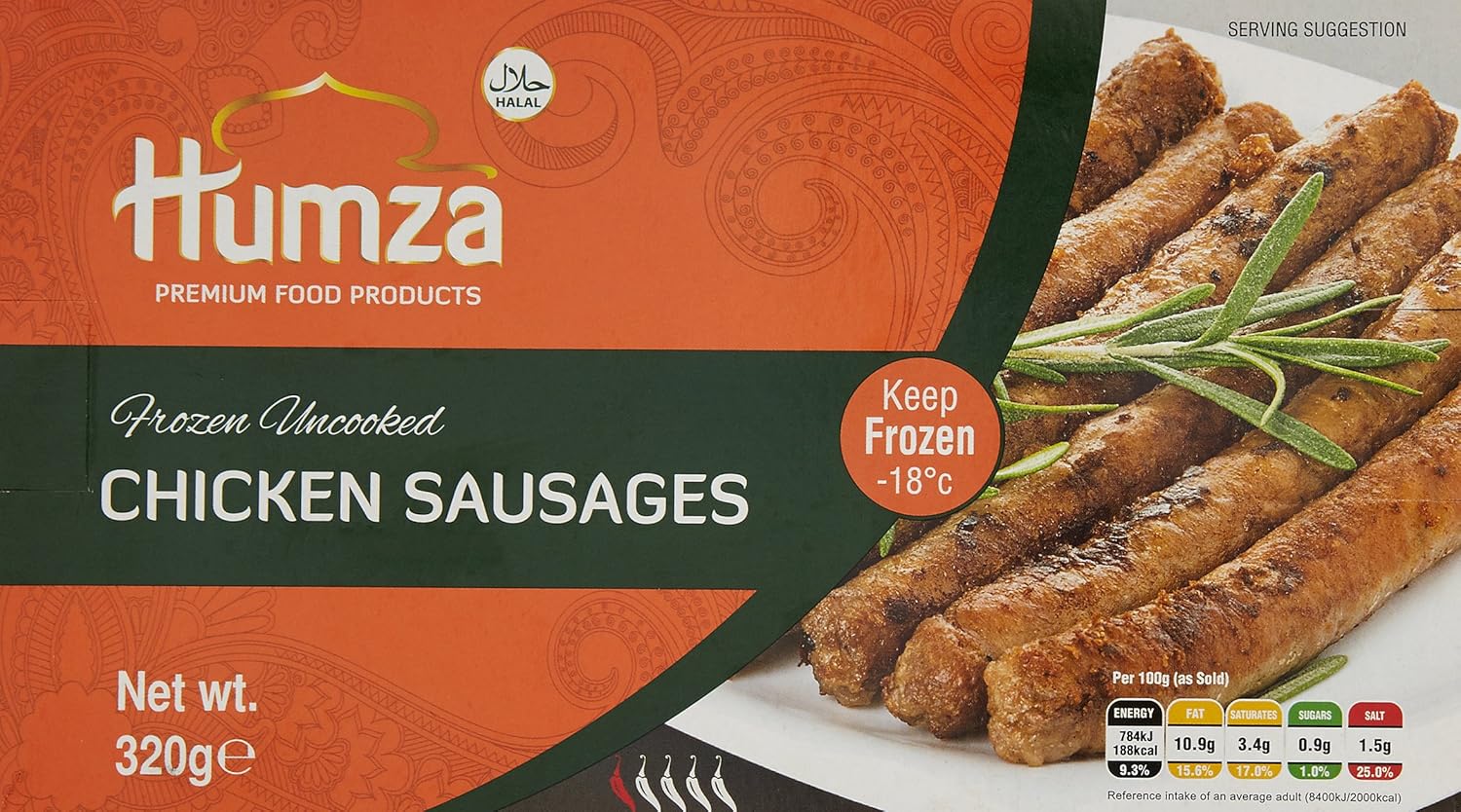 Humza Chicken Sausages, 320g (Frozen): Amazon.co.uk: Grocery