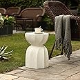 Amazon.com: LuxenHome Off White with Gray Cement Indoor Outdoor Round ...