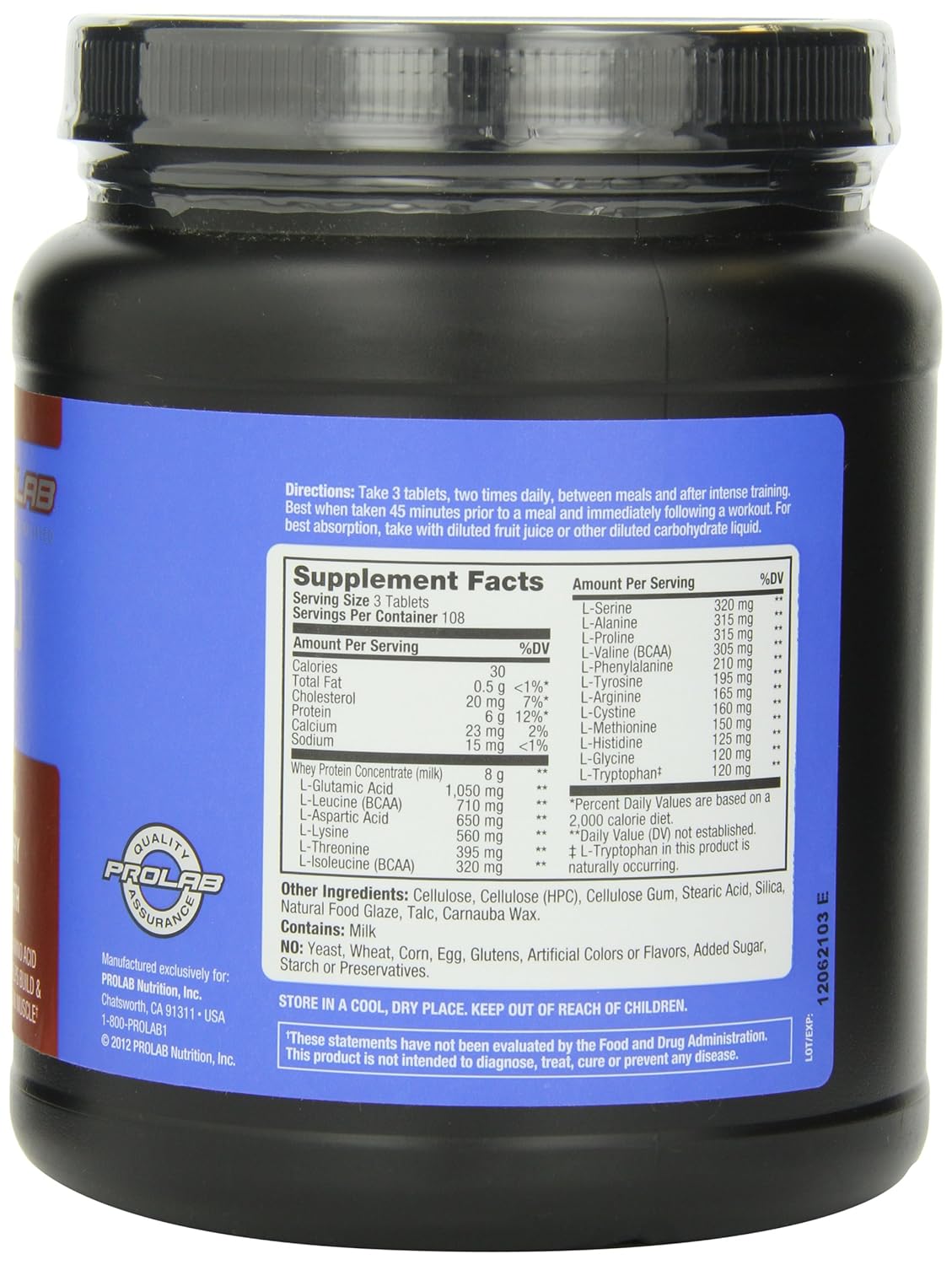 Prolab Amino 2000, Tablets, 150 tablets - 150 ea - DailyNutriPlus LLC