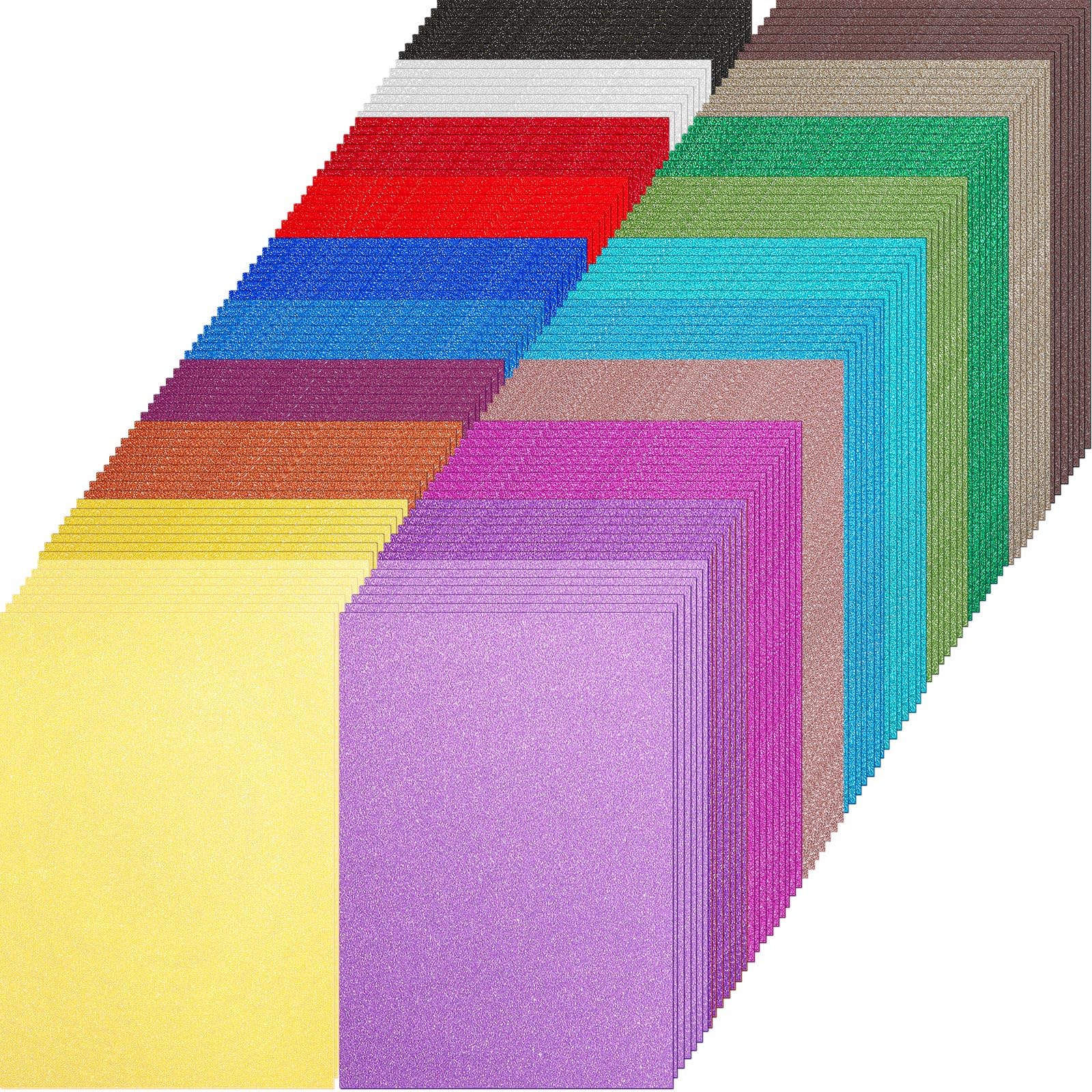 Zhanmai Sheets Glitter Cardstock Color Thick Glitter Paper Back to ...