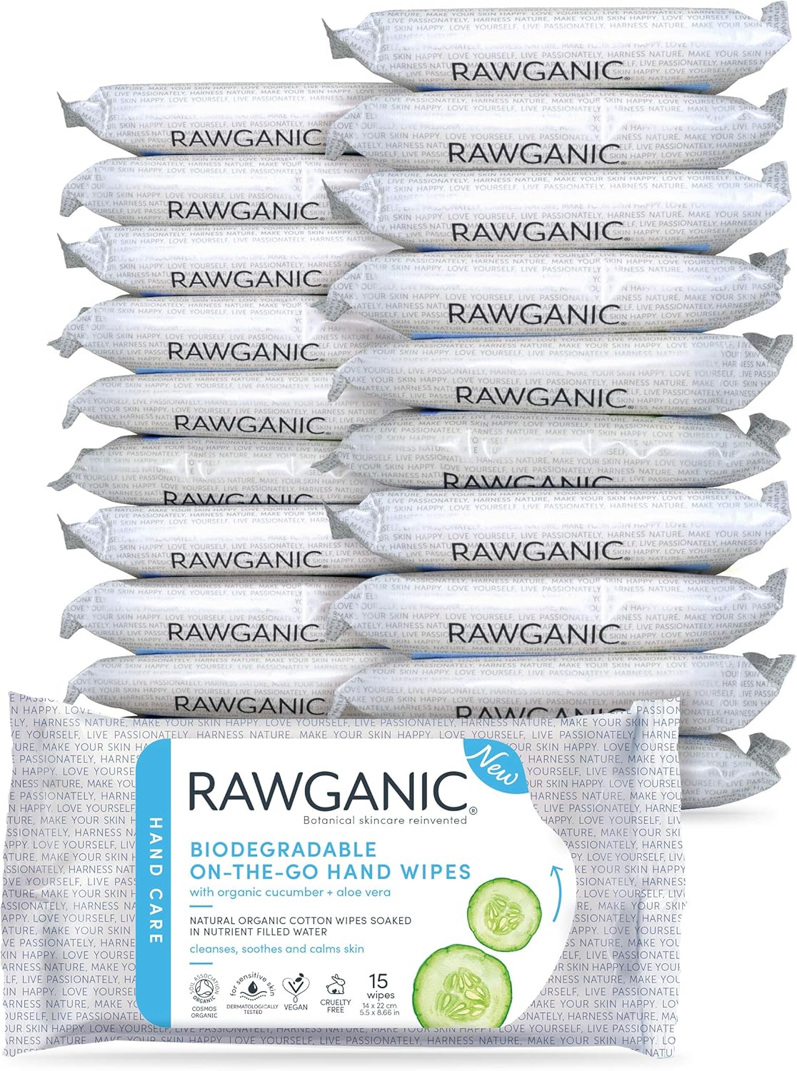 RAWGANIC On-the-Go Hand Wipes, Gentle Alcohol-free Fragrance-free ...
