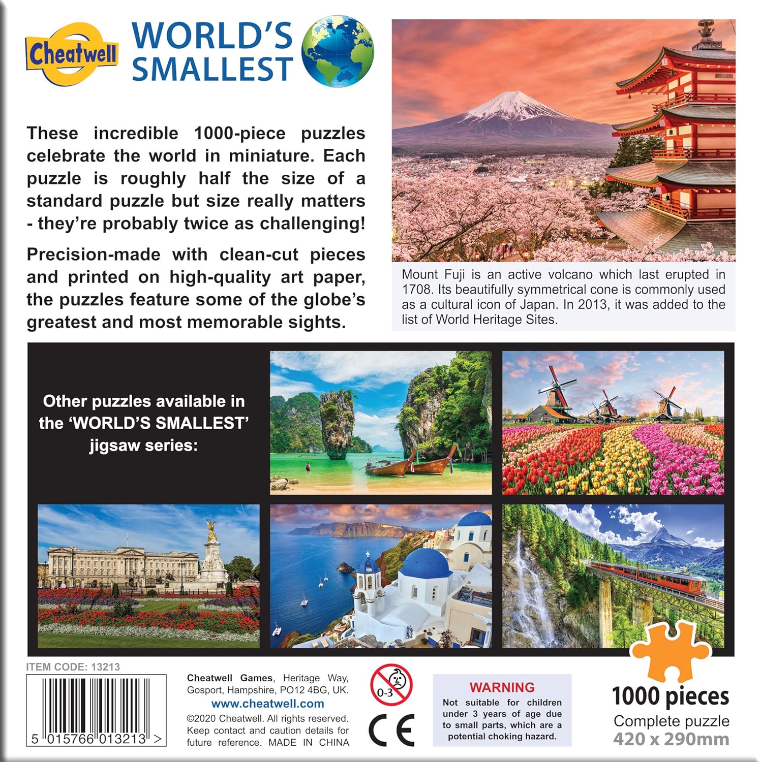 Cheatwell Games World’s Smallest 1000 Piece Jigsaw Puzzle Mount Fuji ...