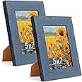 Amazon.com - Anozie 5x7 Picture Frame, 2 Pack Vintage Picture Frames 5x7 Real Glass for Wall and ...