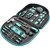 Amazon Basics Household Tool Set with Storage Box, 150-Piece, Turquoise ...