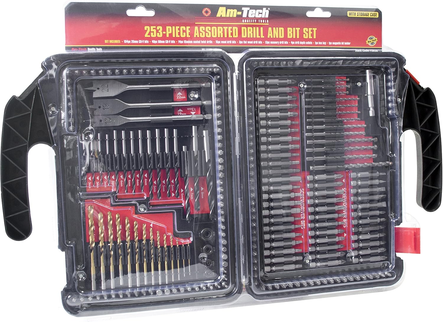 Amtech F2838 Assorted Drill and Bit Set, 253-Piece – BigaMart