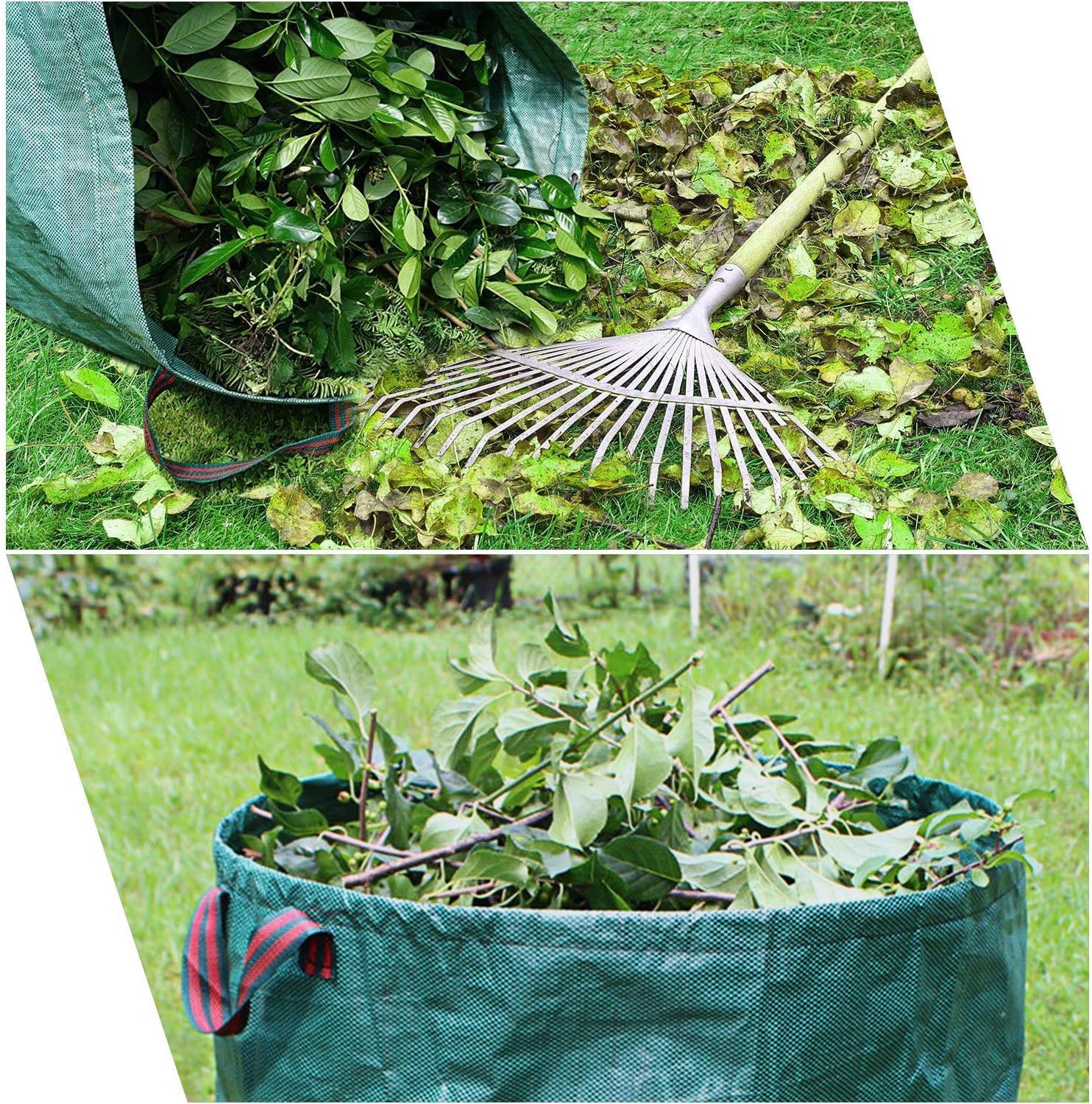 MVPower 3 x Garden Waste Bags Rubbish Grass Sack Waterproof 300 Liters ...