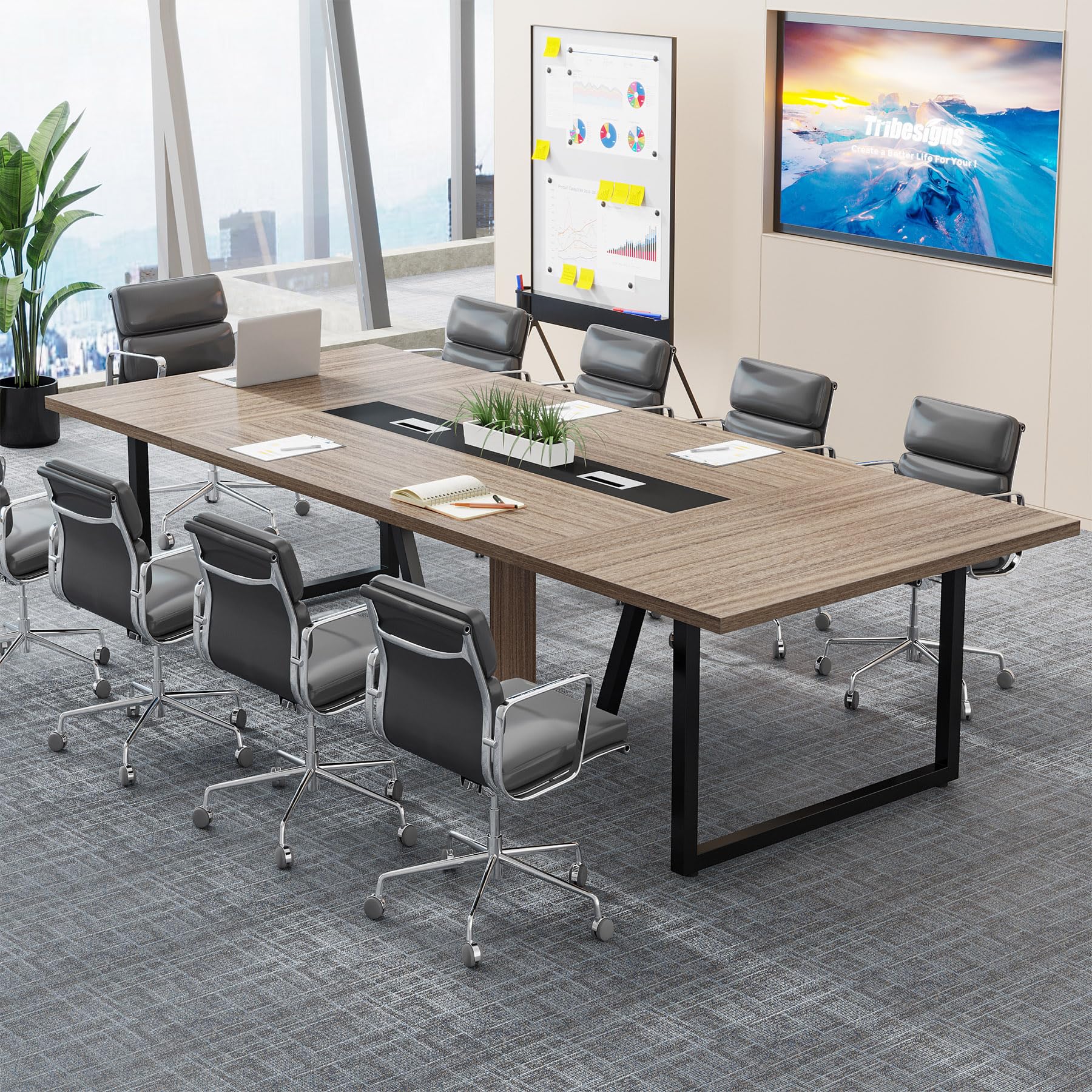Tribesigns 8FT Conference Table, 94.49 L X 47.24 W X 29.53 H Inches ...