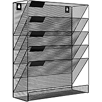 Solinxe Wall File Holder 6 Tier Hanging File Folder Organizer Desk ...
