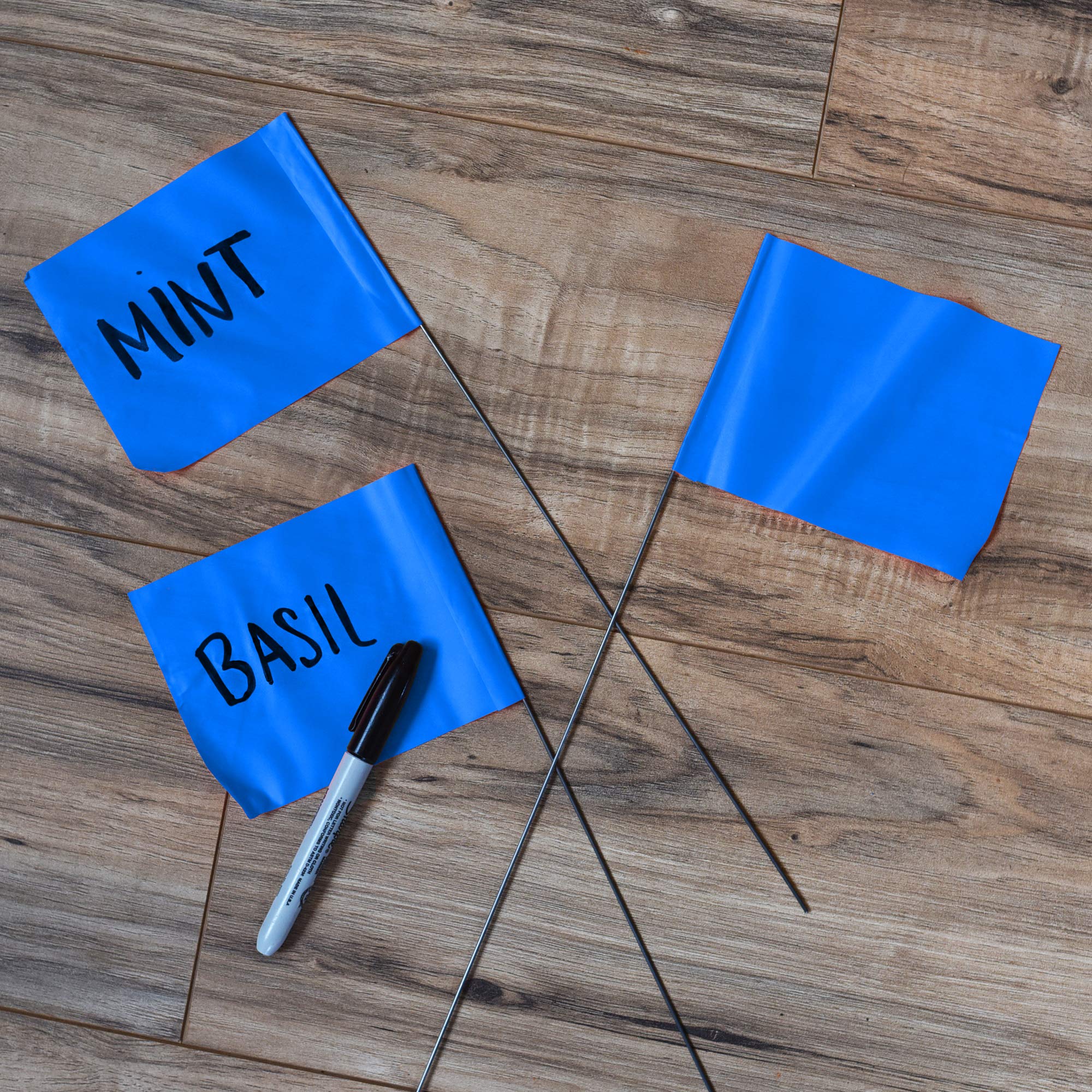 Blue Marking Flags 1000 Pack - 4x5-Inch Marker Flags - 15-Inch Wire ...