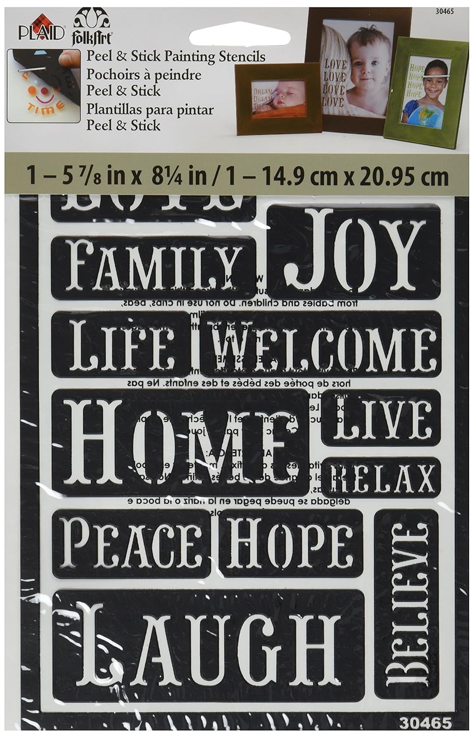 Disegno 30465 Happy Parole Folkart Peel And Stick Painting Stencil ...