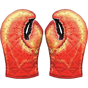 Amazon.com: Lobster Claw Oven Mitts, Set of 2, Quilted Cotton, Designed ...