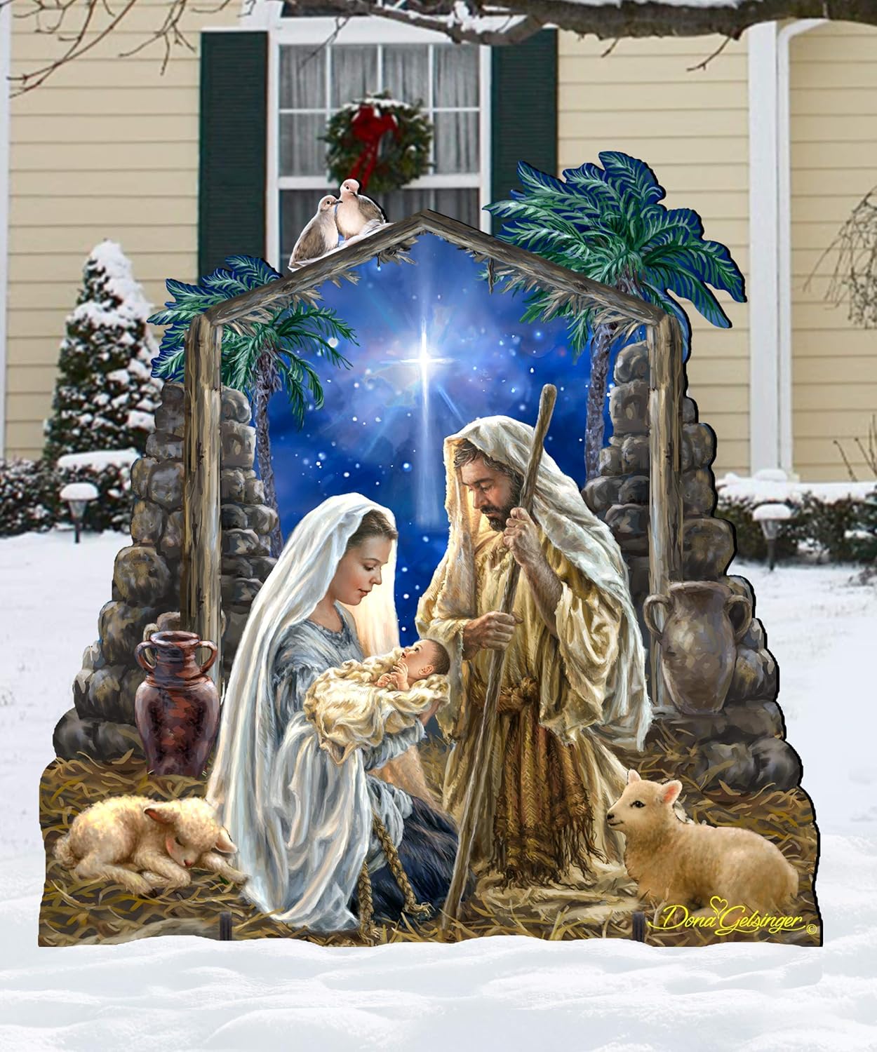 Amazon Outdoor NATIVITY Set Wooden Free Standing Christmas 