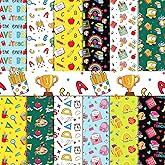 Amazon.com: 24 Sheets Back to School Scrapbook Paper 11.8'' x 11.8 ...