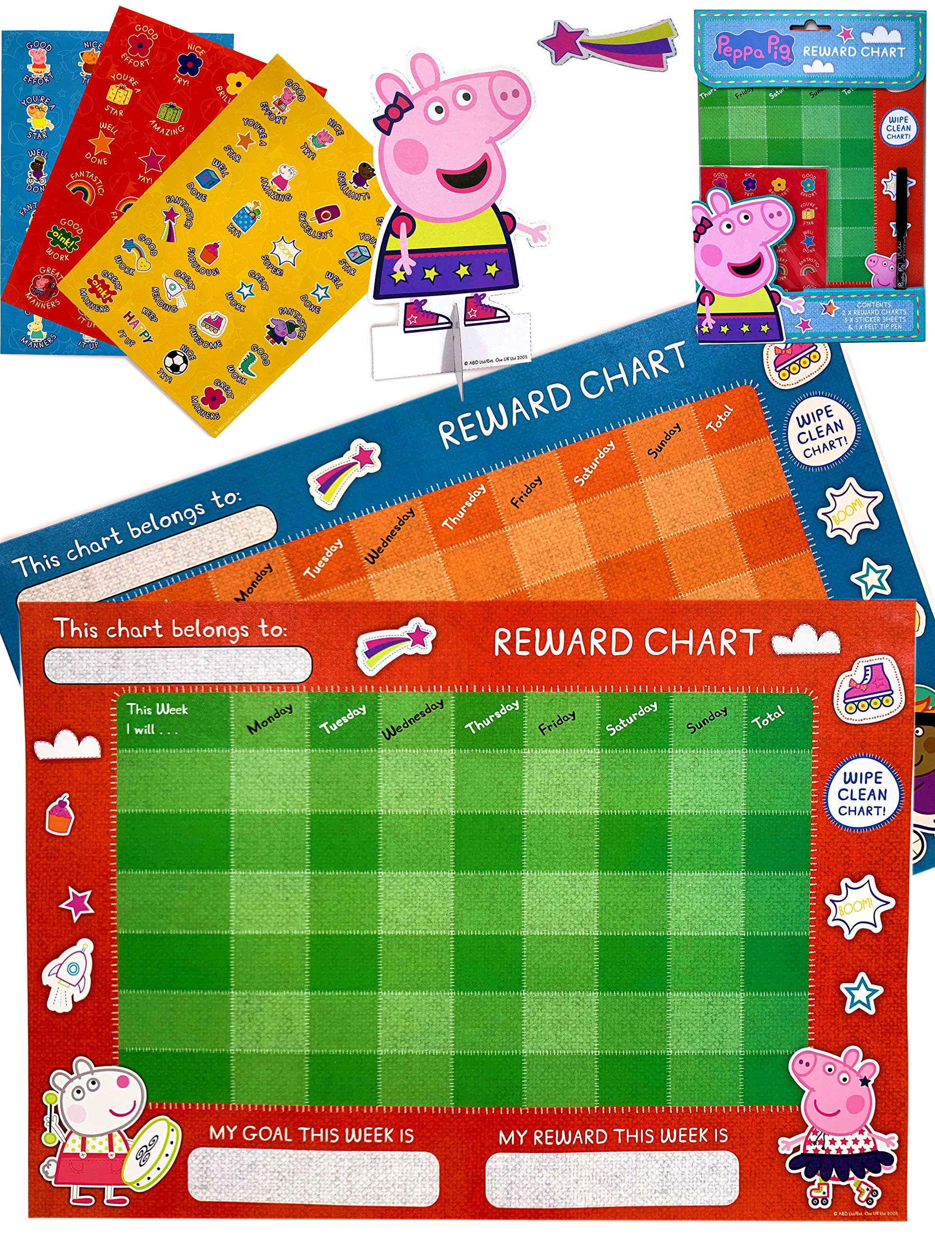 Buy Peppa Pig Reward Chart With Stickers 2 Reward Charts 72 Reward 