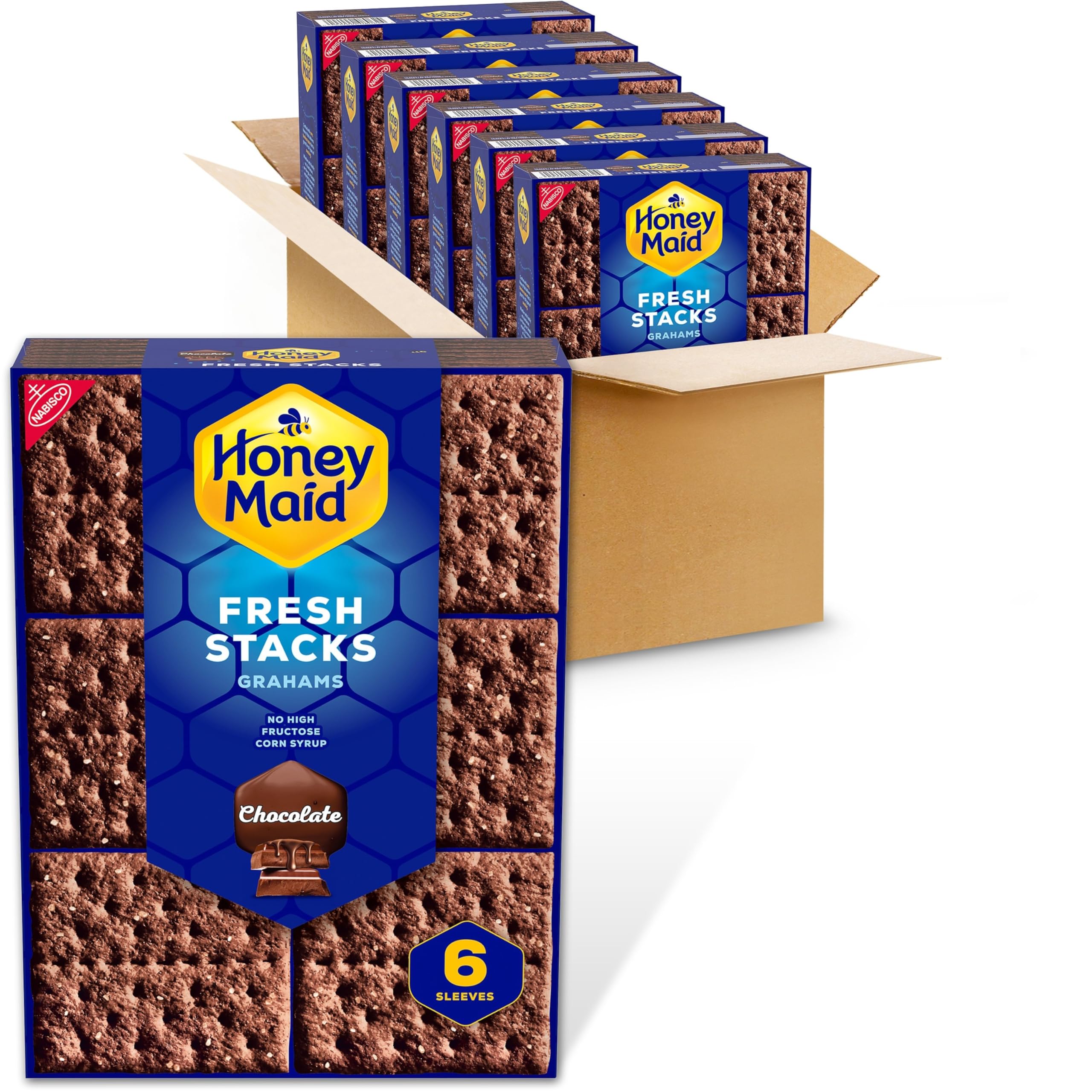 HONEY MAID Fresh Stacks Chocolate Graham Crackers, Bulk Travel Snacks ...