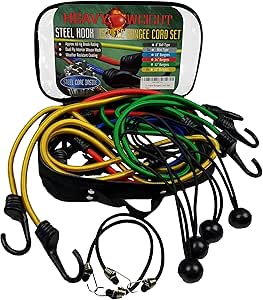 15 Piece Bungee Cord Set in Weatherproof Bag - Weather Resistant for ...