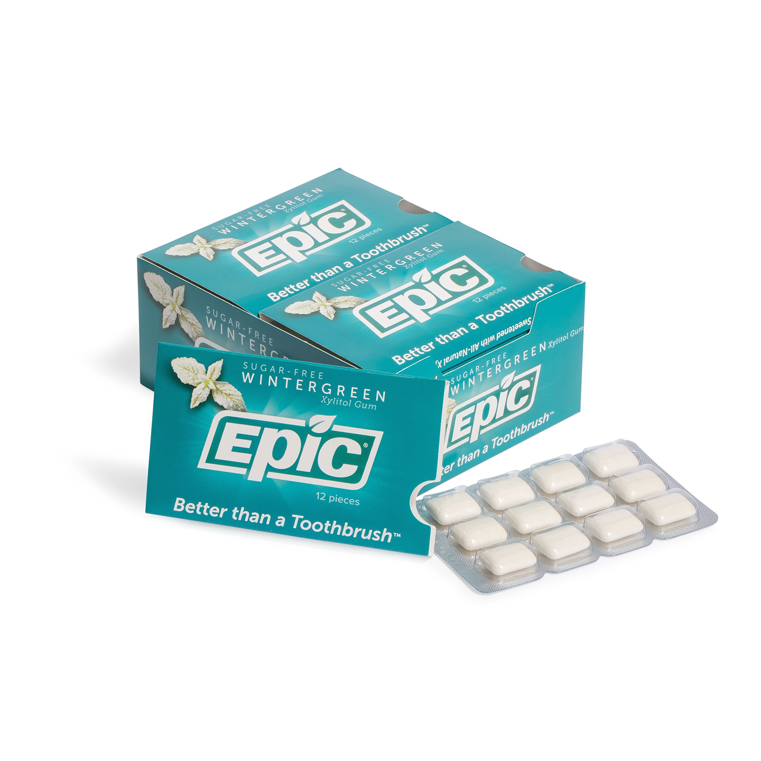 Amazon.com : Epic Dental 100% Xylitol Sweetened Gum, Spearmint, 12 ...