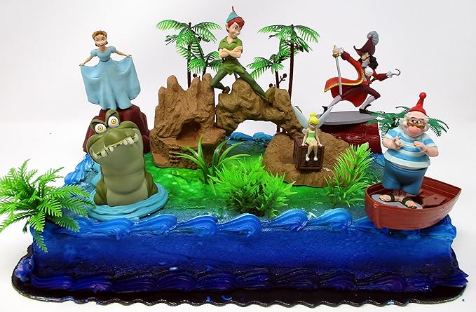 PETER PAN Deluxe Birthday Cake Topper Set Featuring Peter Pan and ...