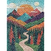 Amazon.com: Landscape of Sunset Mountain Tree Latch Hook Rug Kit for ...