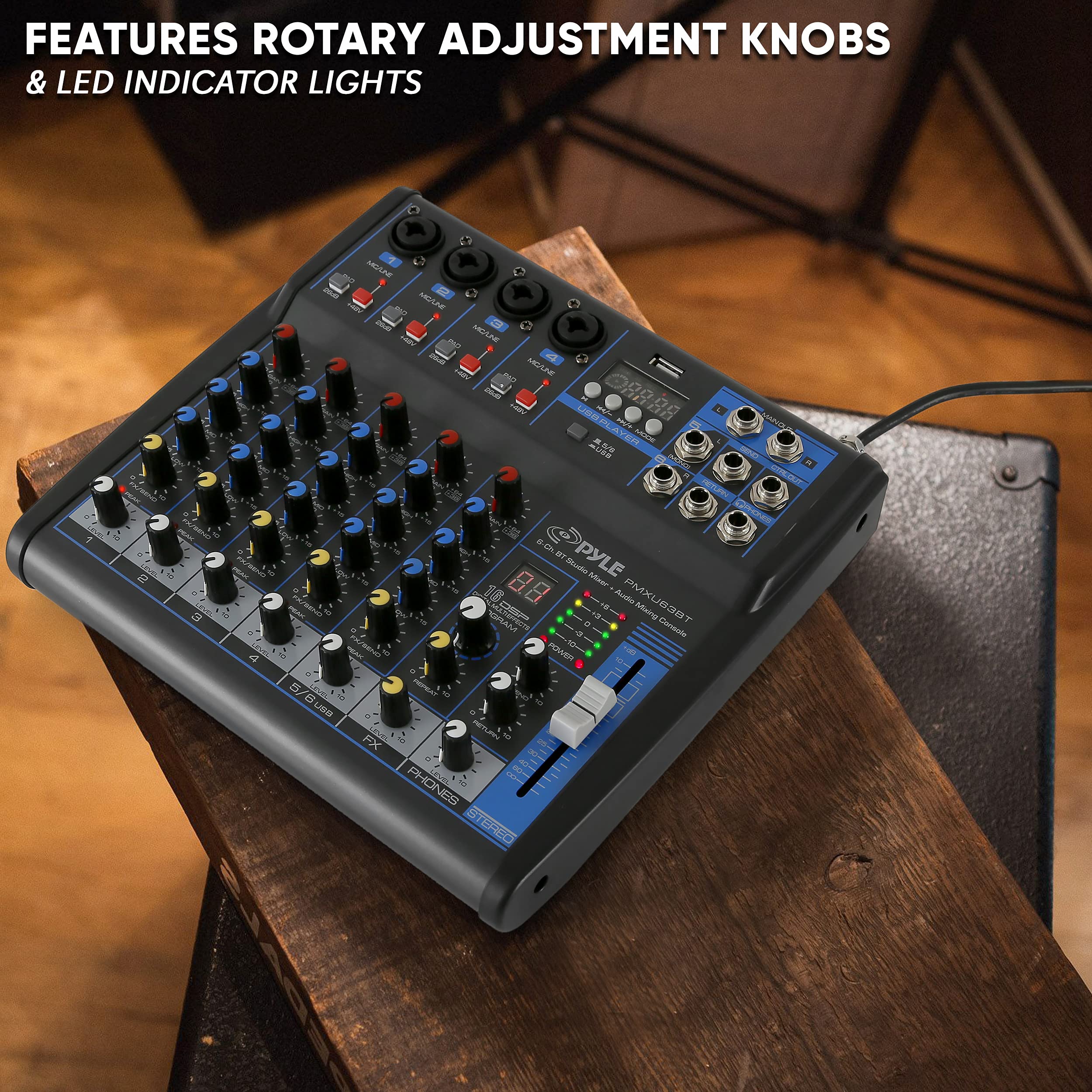 Mua Professional Audio Mixer Sound Board Console - Desk System Interface with 6 Channel, USB ...