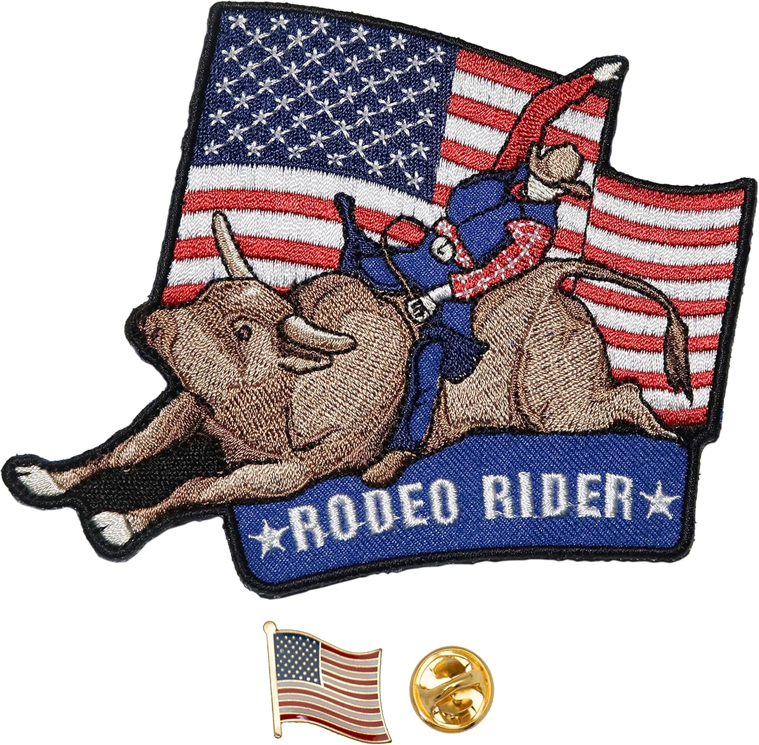 Amazon.com: A-ONE 2 PCS Pack-Cowboy Rodeo Bull Riding Embroidered Heat ...