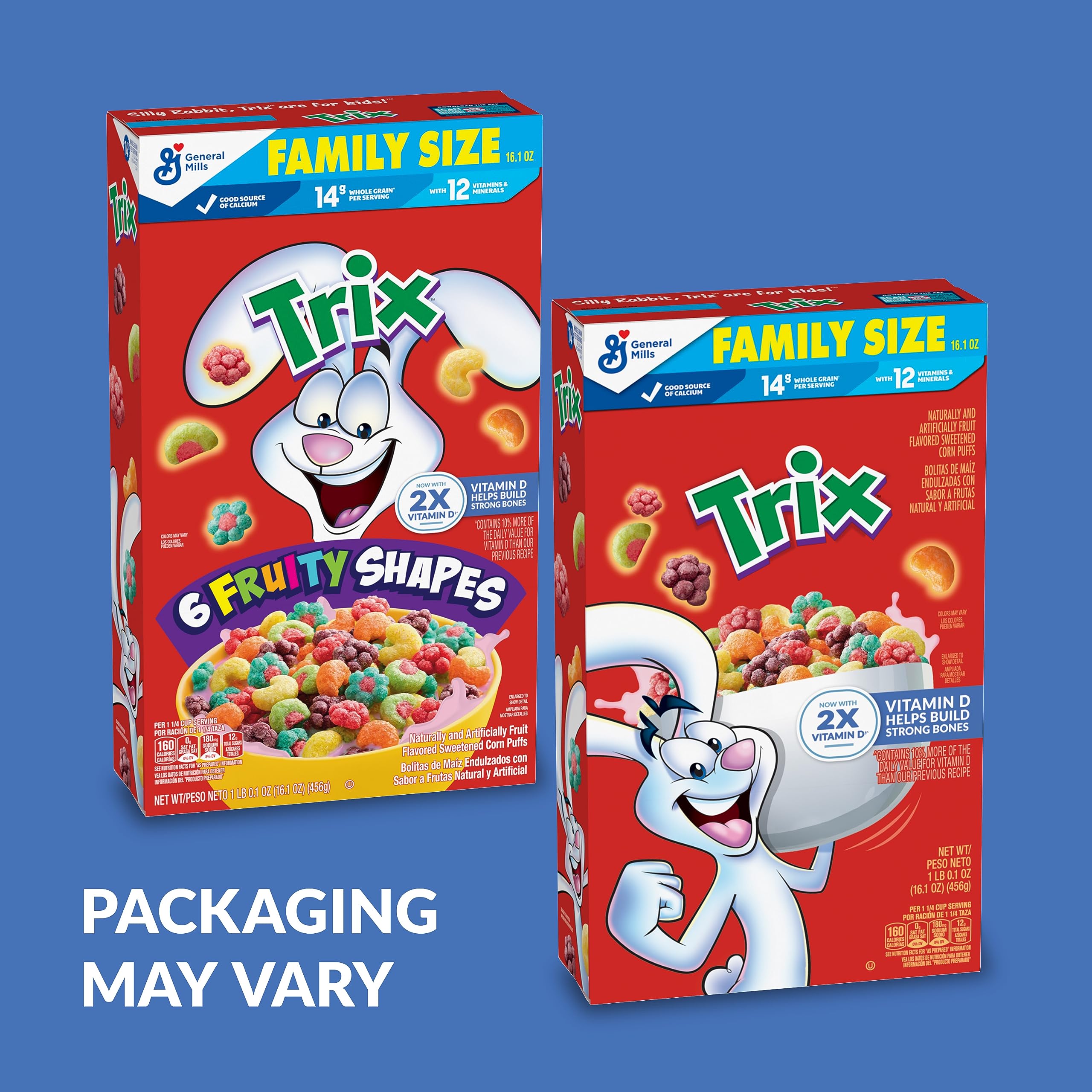 Trix Fruity Breakfast Cereal, 6 Fruity Shapes, Whole Grain, Family Size ...