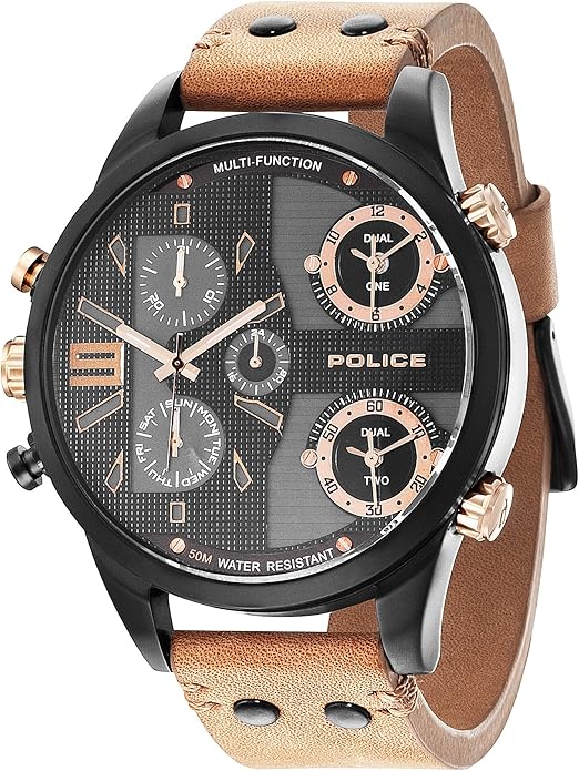 Police Herren Chronograph Quarz Smart Watch Armbanduhr mit Leder ...