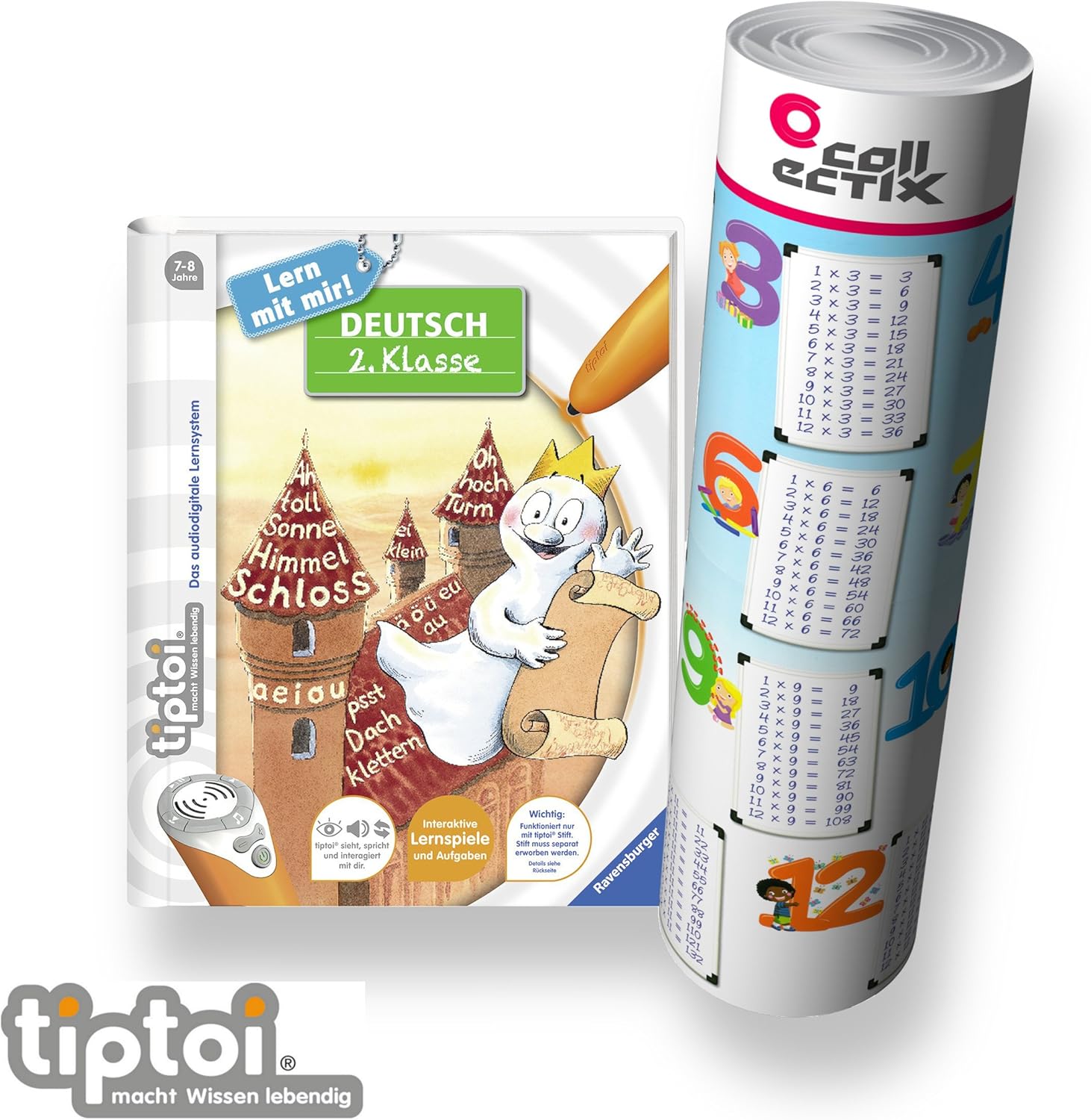 Ravensburger tiptoi® Book German 2nd Class + 1×1 Times Tables Poster ...