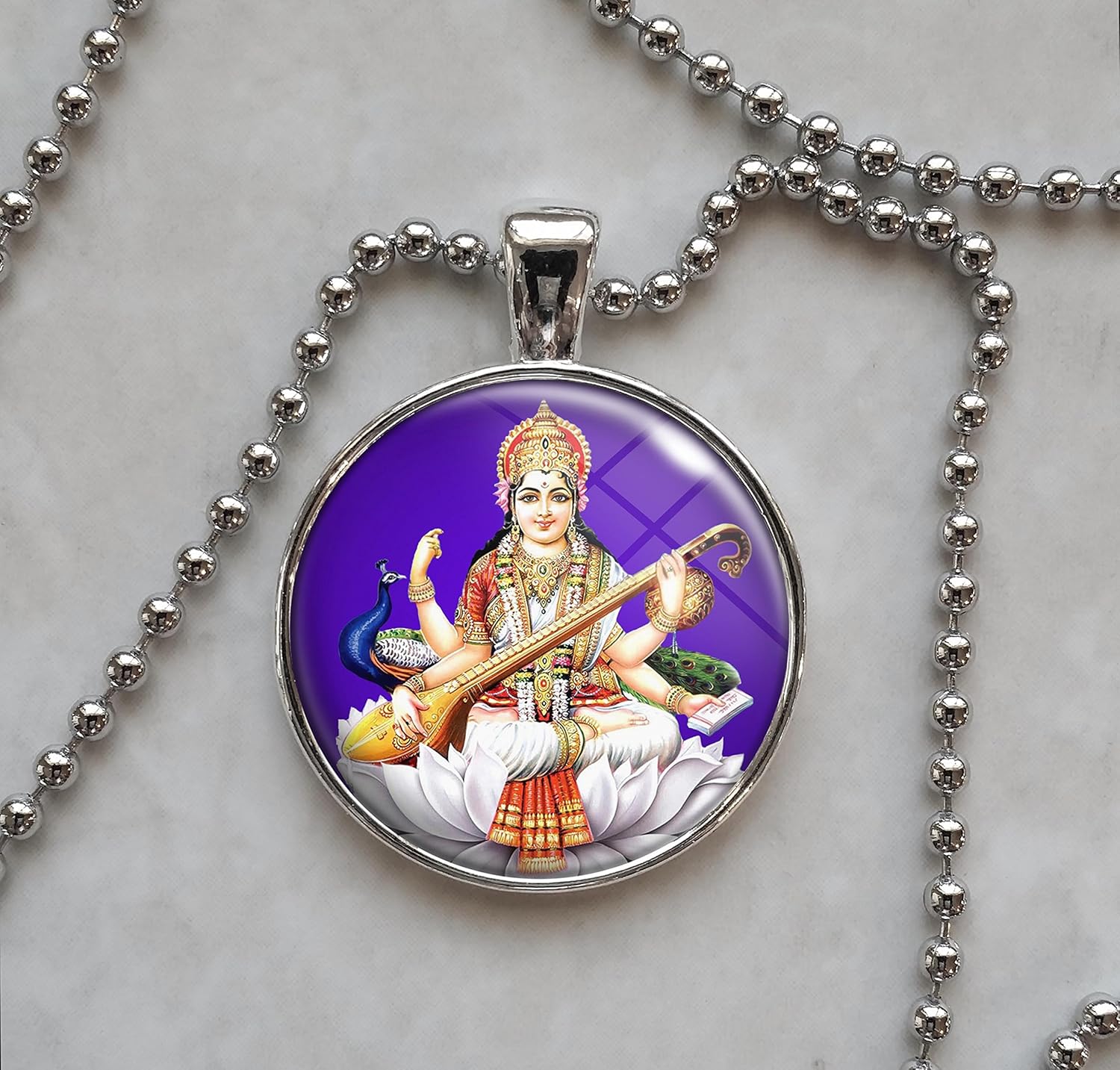 Amazon.com: Saraswati सरस्वती Pendant Necklace: Handmade
