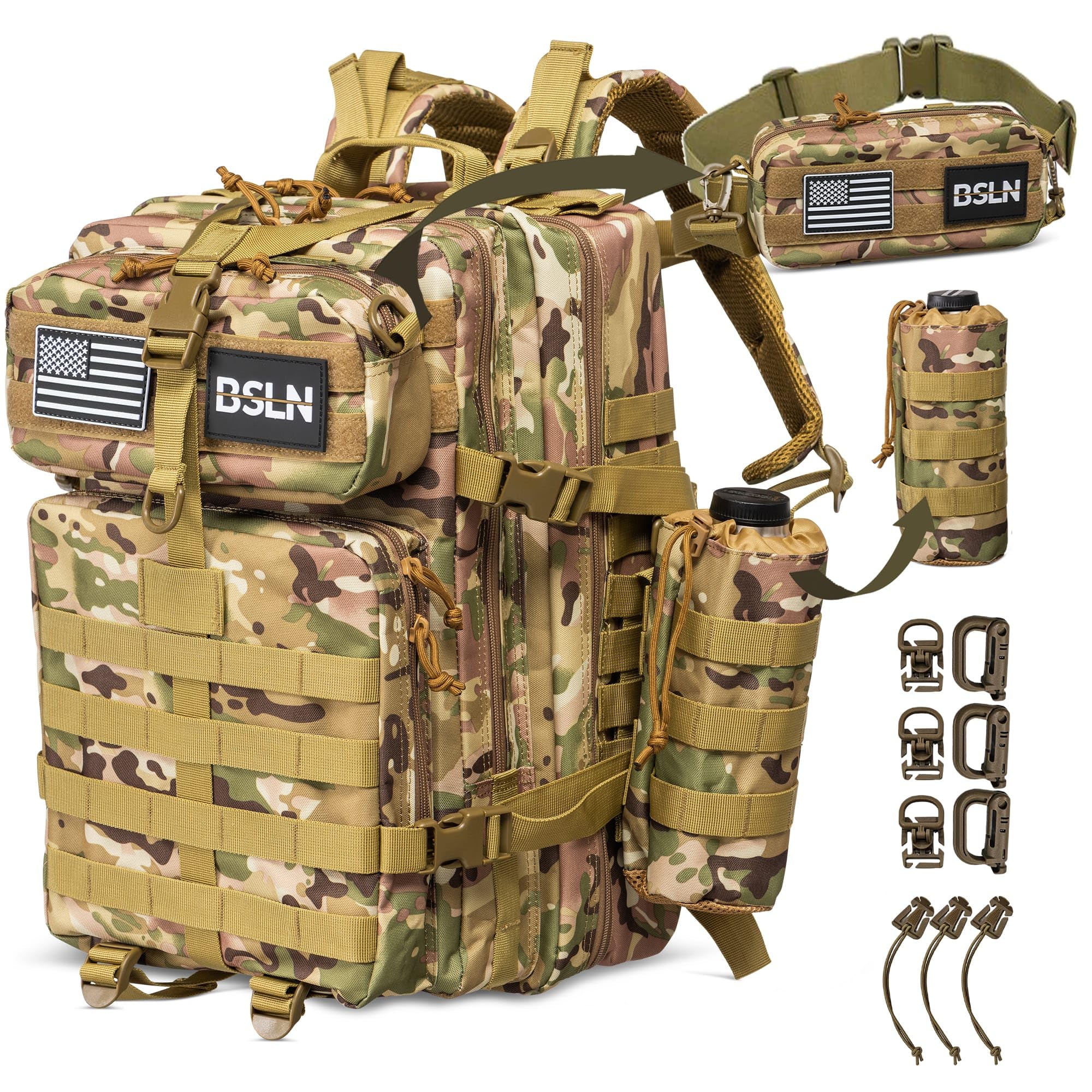 Large 45L Tactical Backpack for Men, Military Backpacks for Women, Bug ...