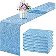 Amazon.com: 6 Pieces 12 x 108 Inches Lake Blue Sequin Table Runners Glitter Sequin Runner ...