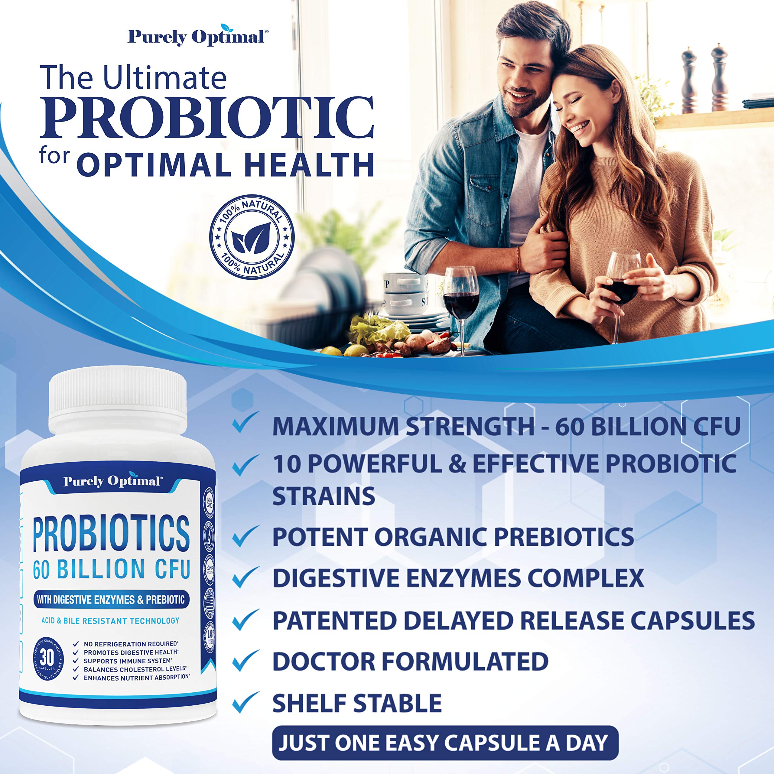 Mua Premium Probiotics 60 Billion CFU with Organic Prebiotics ...