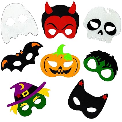 Buy Halloween Masks for Kids - 8 Felt Masks, Great for Halloween Themed ...