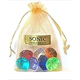 Amazon.com: Sonic - 7 Chaos Emeralds Gems & 5 Gold Power Rings - In a ...