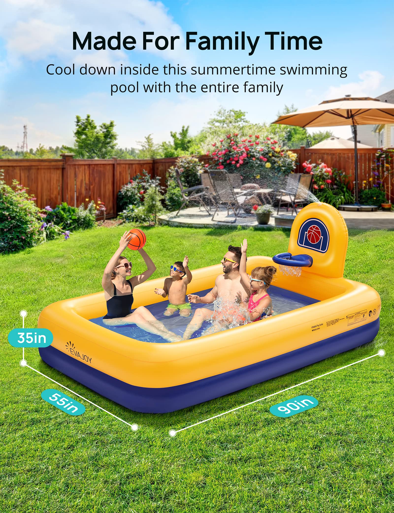 Mua Kiddie Pool, Evajoy Inflatable Kids Pool, Summer Water Party ...