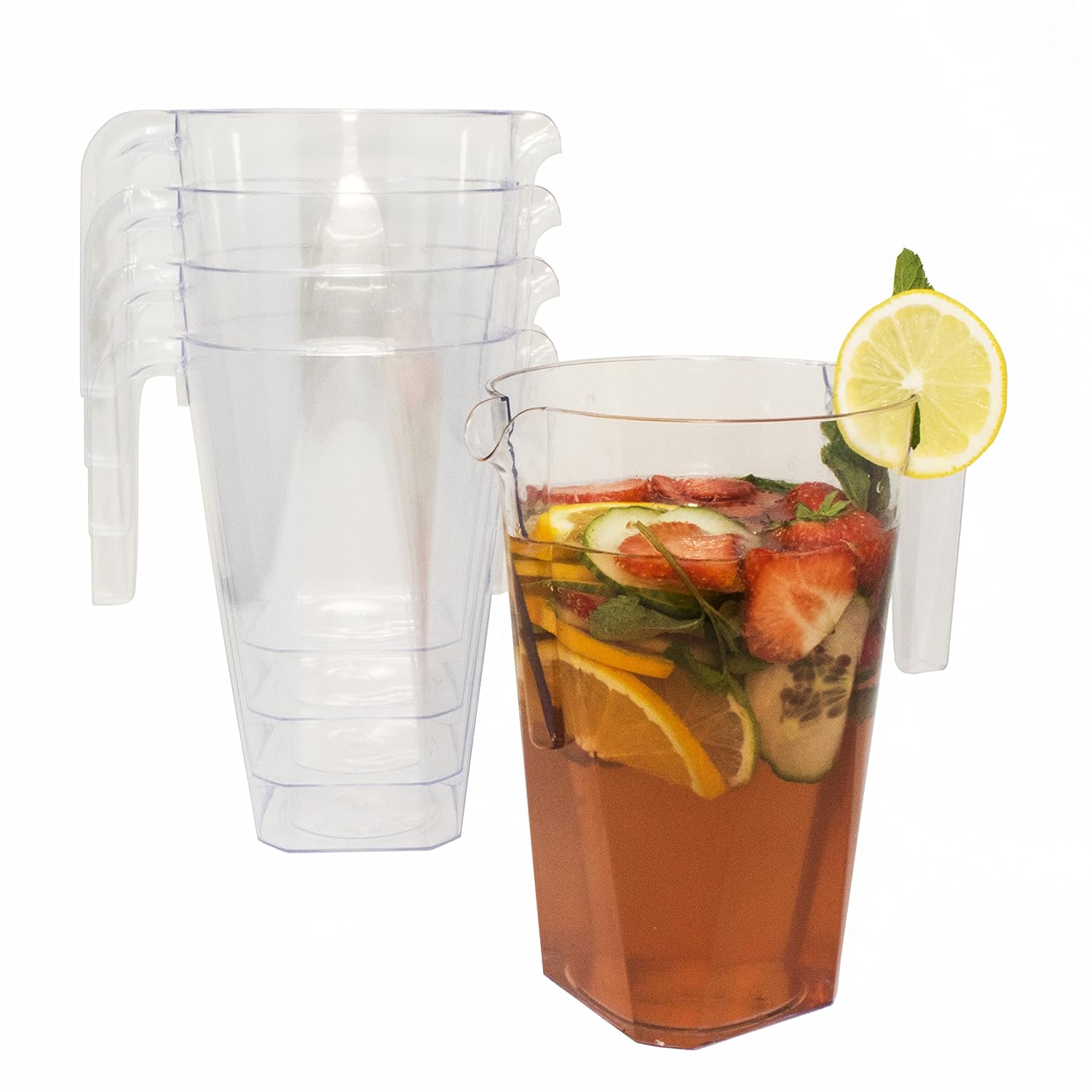 6 Pack Disposable Party Jugs Pitcher 1.5 Litre/ 52 Oz Party Tableware ...