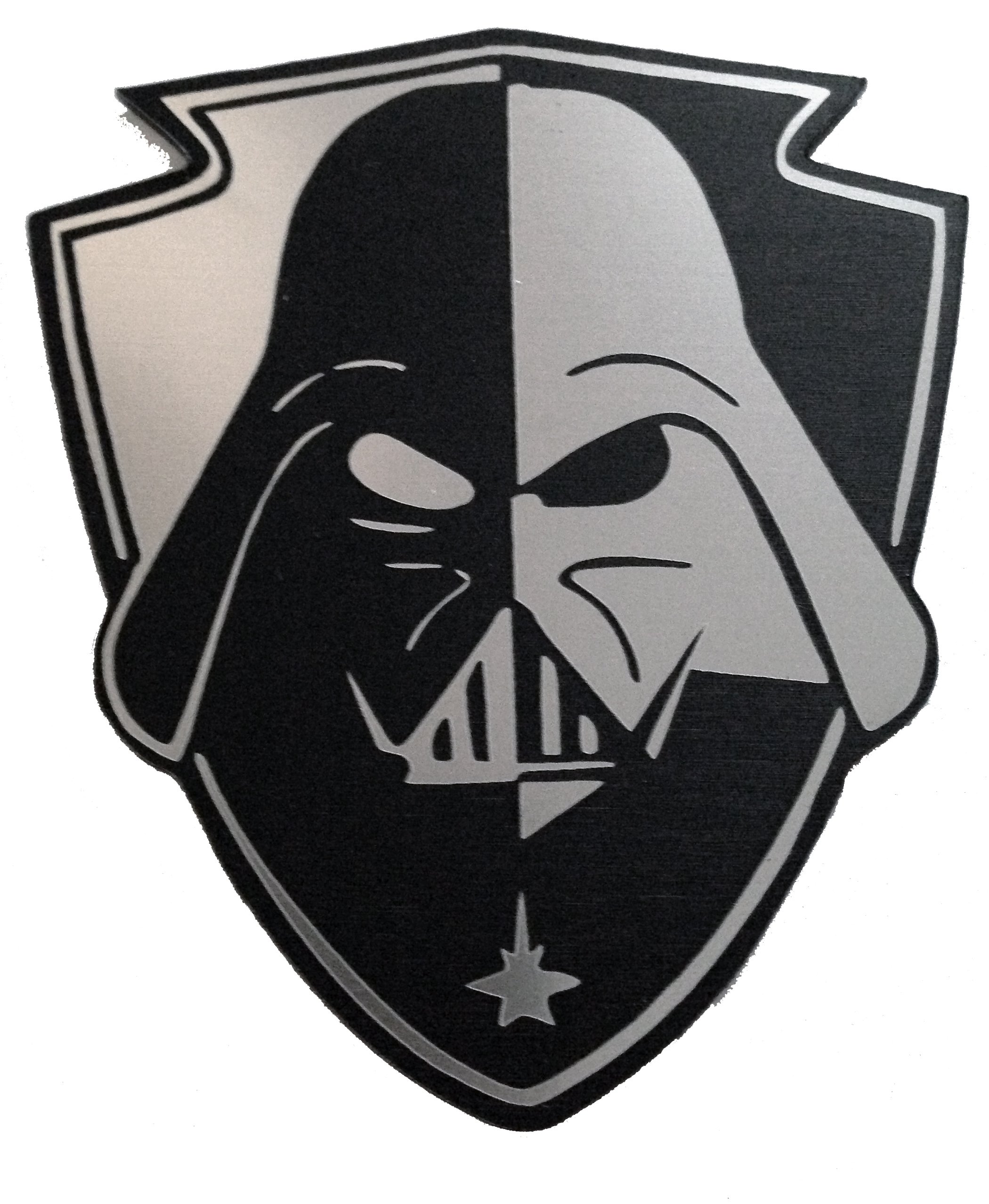 Darth Vader Shield Vehicle Car Badge Emblem Black / Silver Stick-on ...