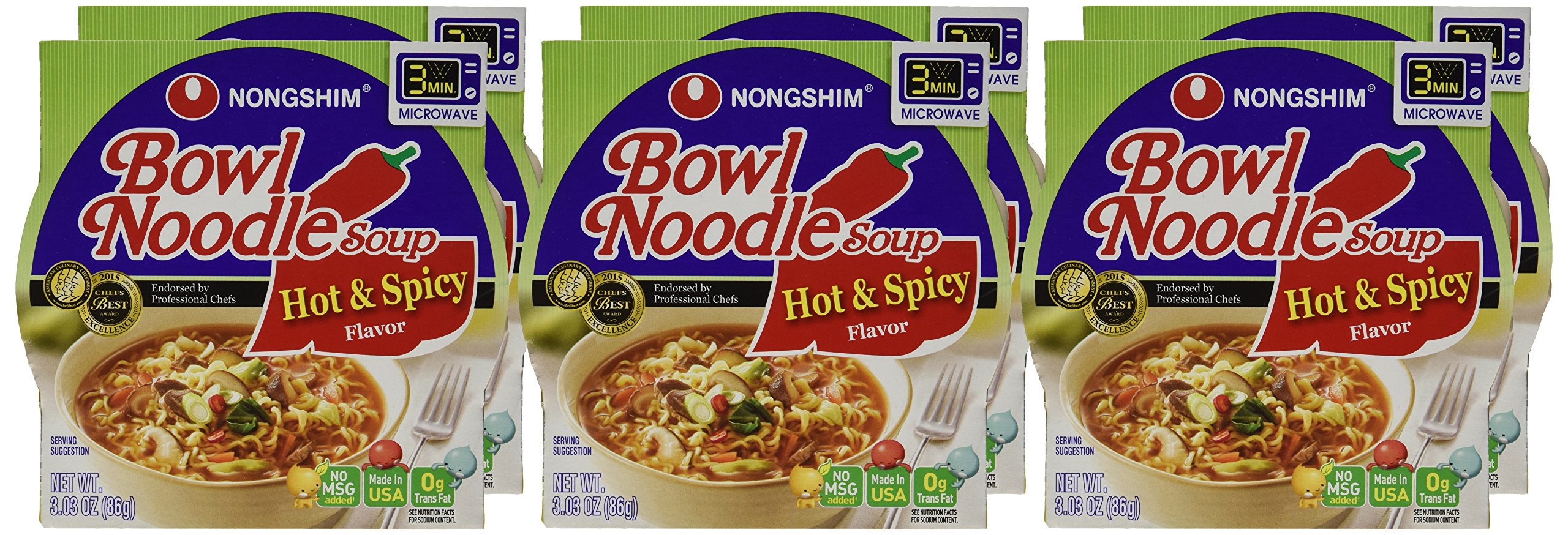 Mua Nongshim Hot & Spicy Instant Ramen Noodle Bowl Soup Mix, 6 Pack ...