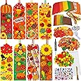 Amazon.com: 36 Sets Fall Decorations DIY Bookmarks Fall Craft Kit Blank ...
