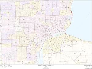 Amazon.com : Detroit, Michigan Zip Codes - 48" x 36" Laminated Wall Map ...