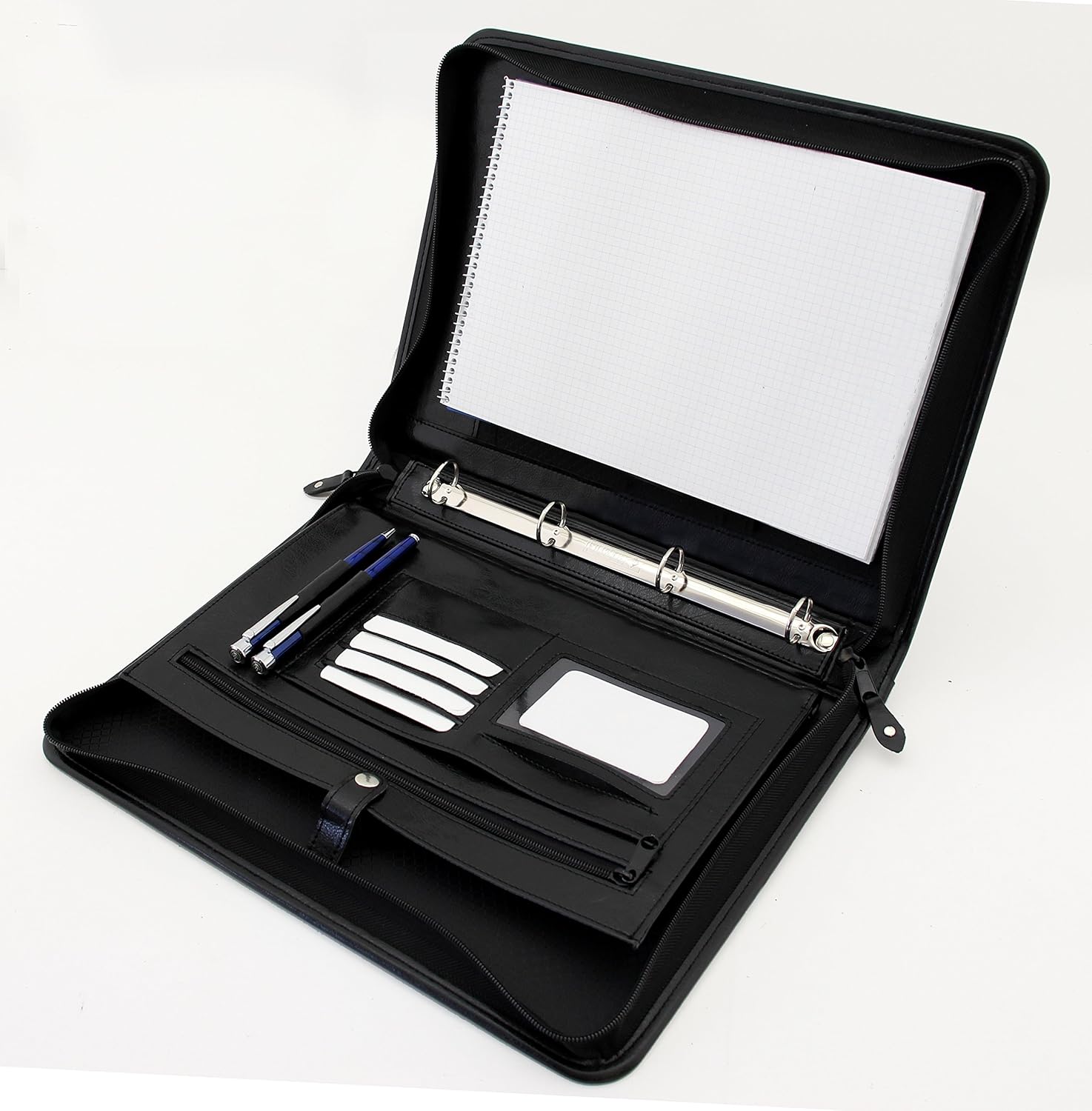 Pu Business Leather Portfolio A4 Presentation Padfolio A4 Conference Folder Ring Binder ...