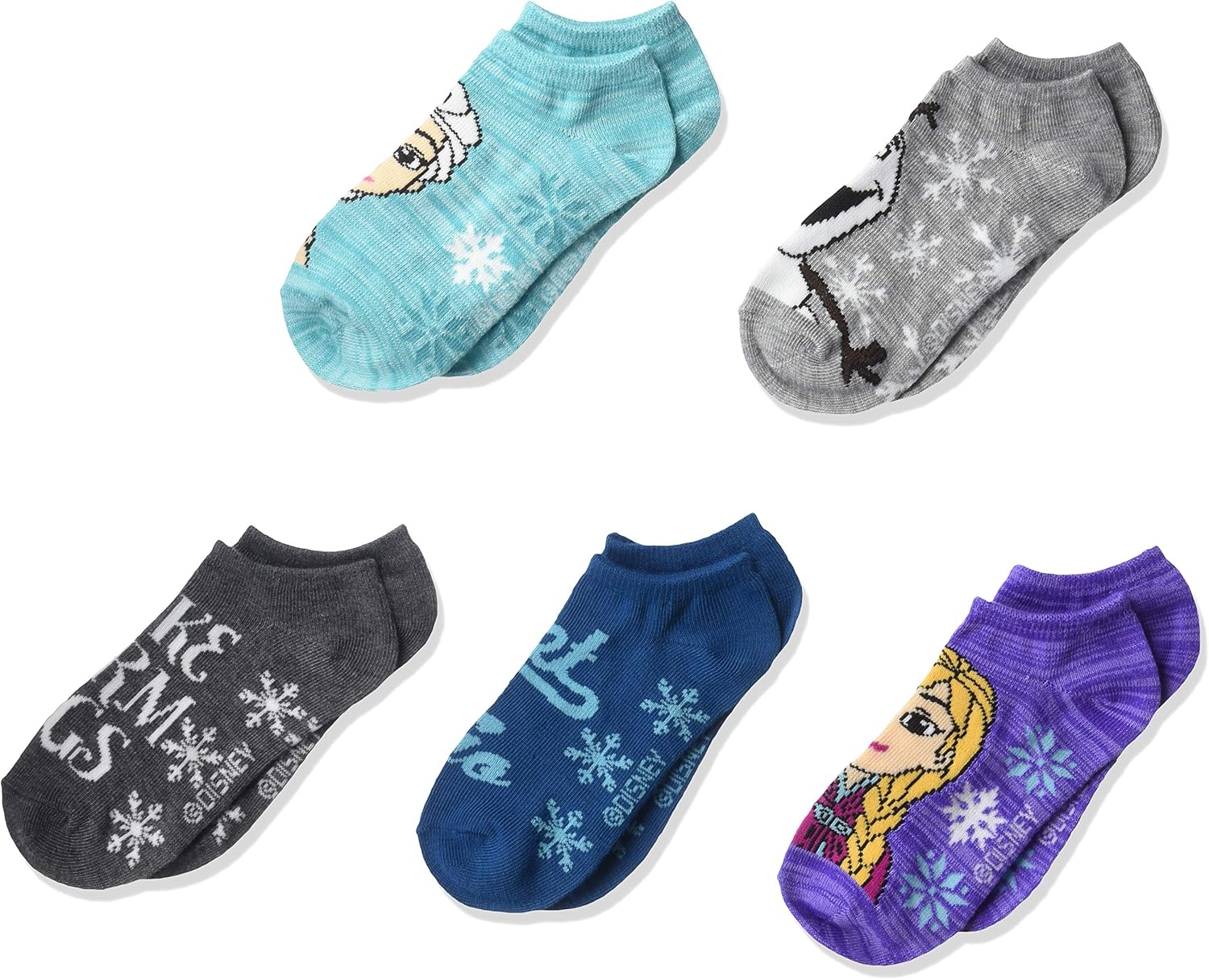 Amazon.com: Disney Frozen Girls 5 Pack No Show Socks: Clothing