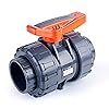 Kaplan 3" PVC True Union Ball Valve with Full Port, ASTM F1970, EPDM O ...