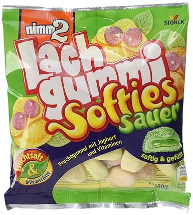 nimm2 Lachgummi Softies sauer – Weiche,gefüllte Fruchtgummis mit ...