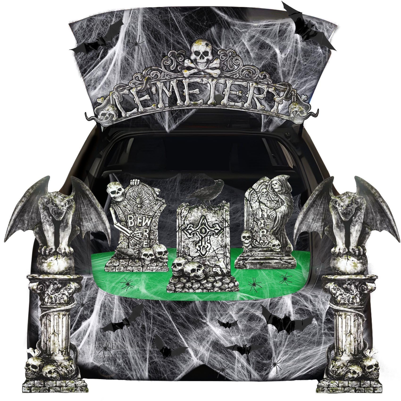 Yacoto Halloween Trunk or Treat Car Decorations Kit for SUV, 40 Pcs ...